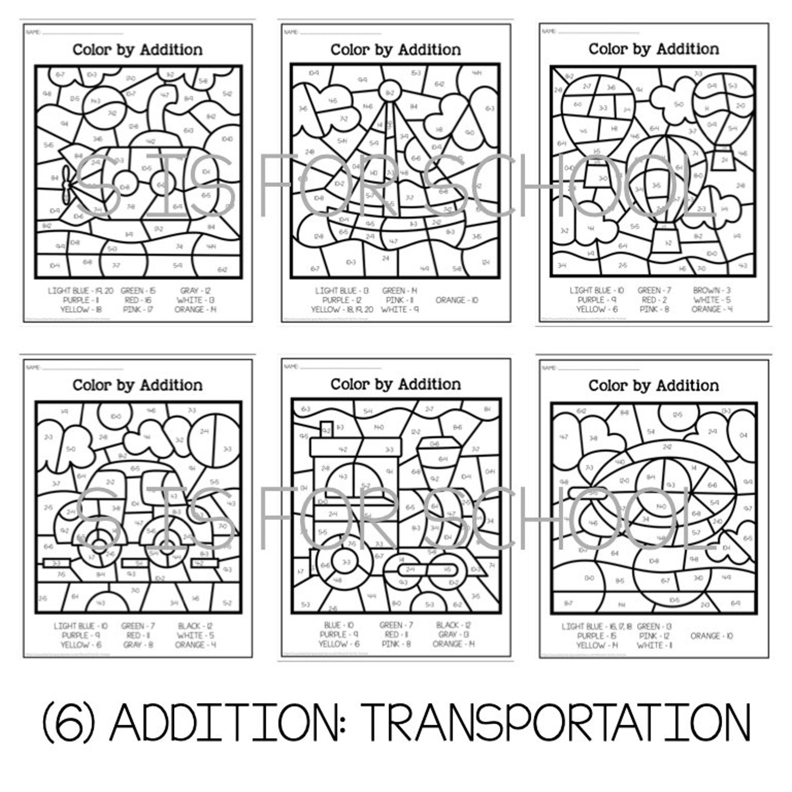 Addition and Subtraction Color by Code for First & Second - Etsy