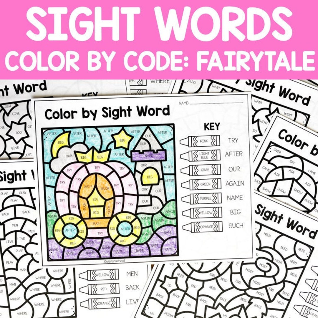 Fairytale Sight Word Color by Code | First & Second Grade | No Prep ...