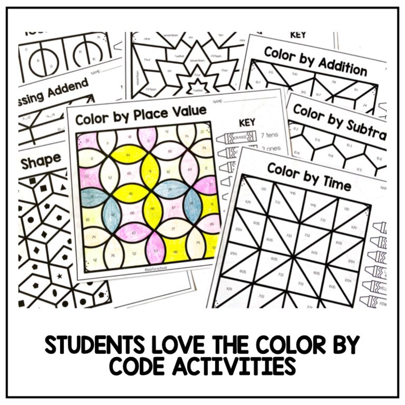 1st Grade Math Color by Code: Abstract Edition Addition Subtraction ...