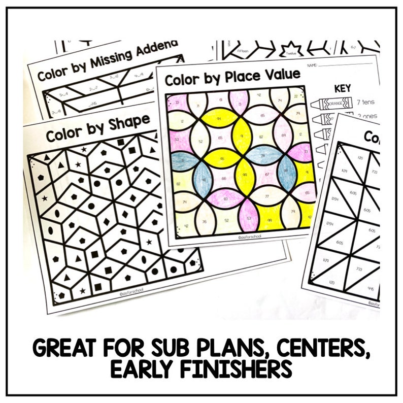 1st Grade Math Color by Code: Abstract Edition Addition Subtraction ...