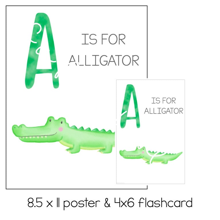 Alphabet Classroom Posters Digital Download, Watercolor Letter ...