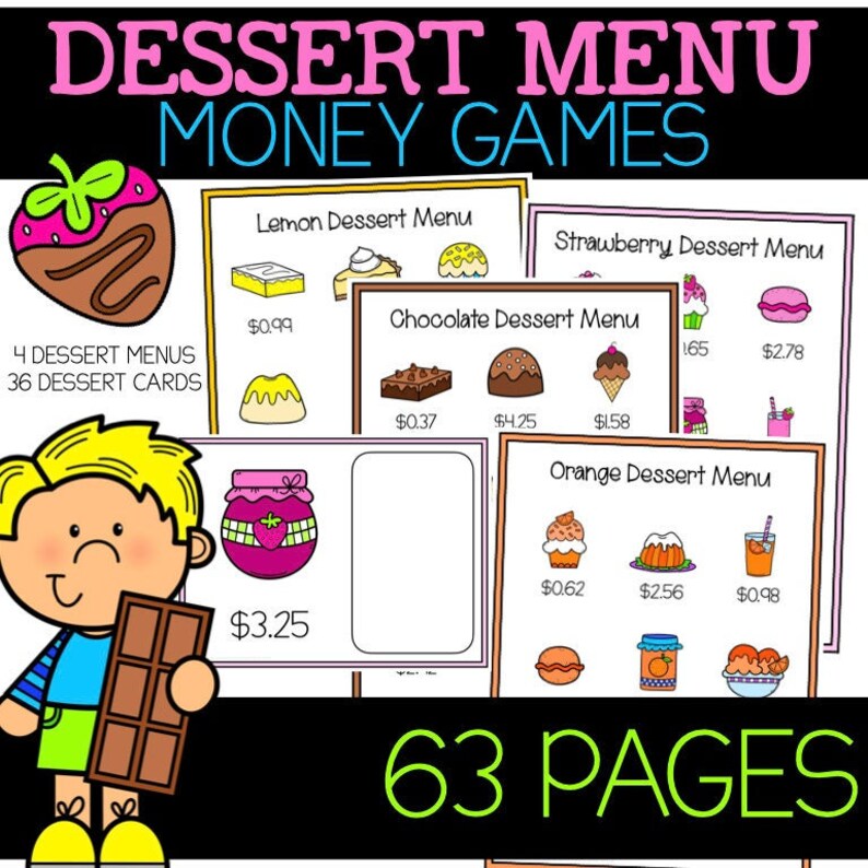 Counting Money Math Centers, Let's Play Dessert Shop, Counting Coins ...