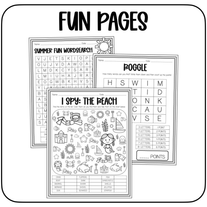 50 Page Summer Early Finisher Worksheet Packet, Math & Language Arts ...