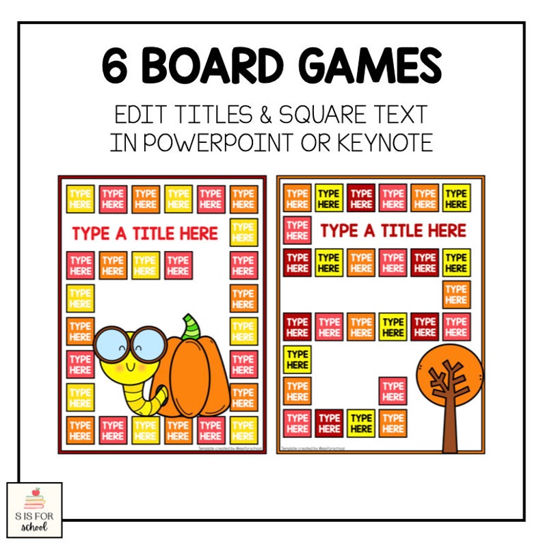 Editable Fall Board Games for Homeschool, Math & Literacy Centers - Etsy