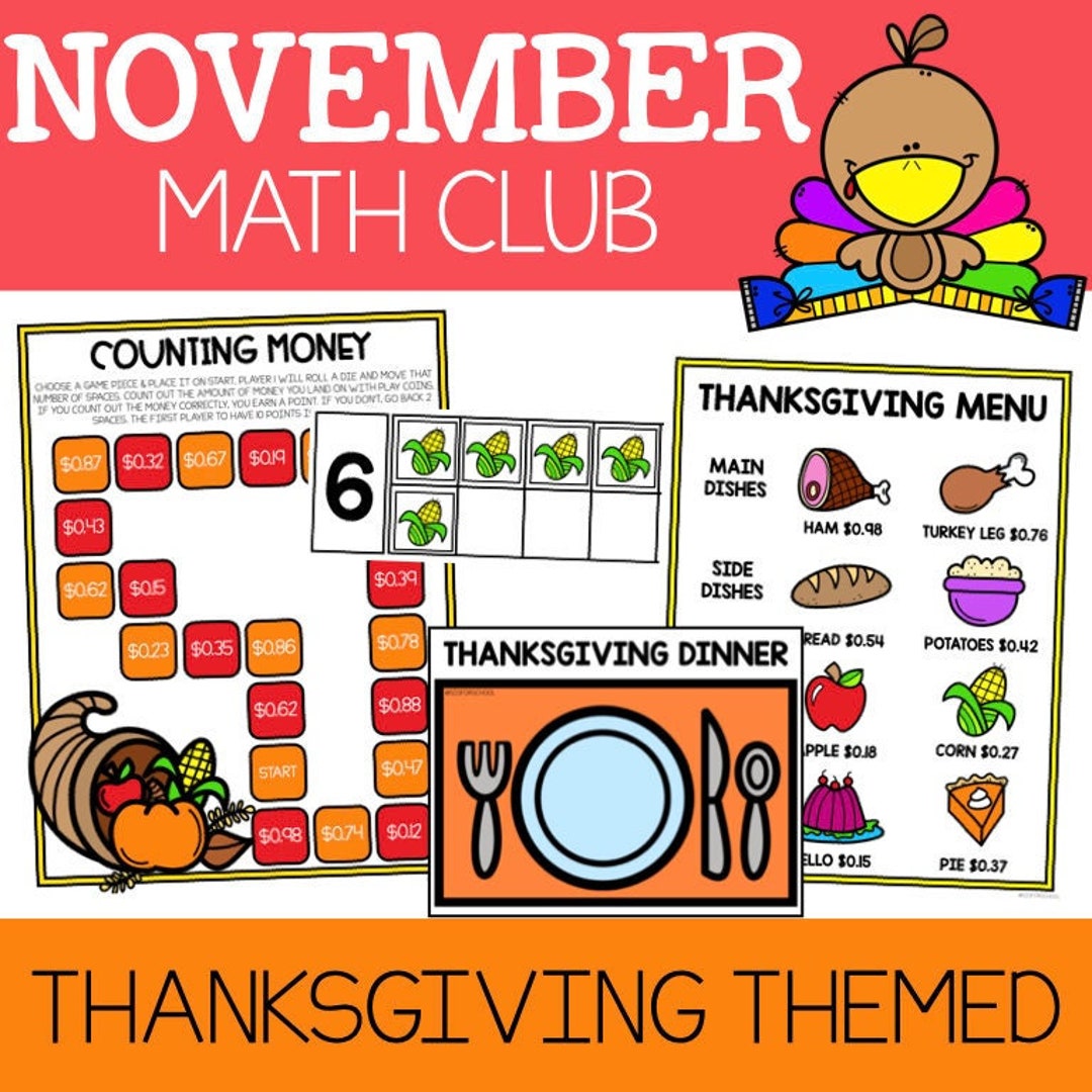 Thanksgiving Math Activities Bundle 1st Grade, Addition, Subtraction ...
