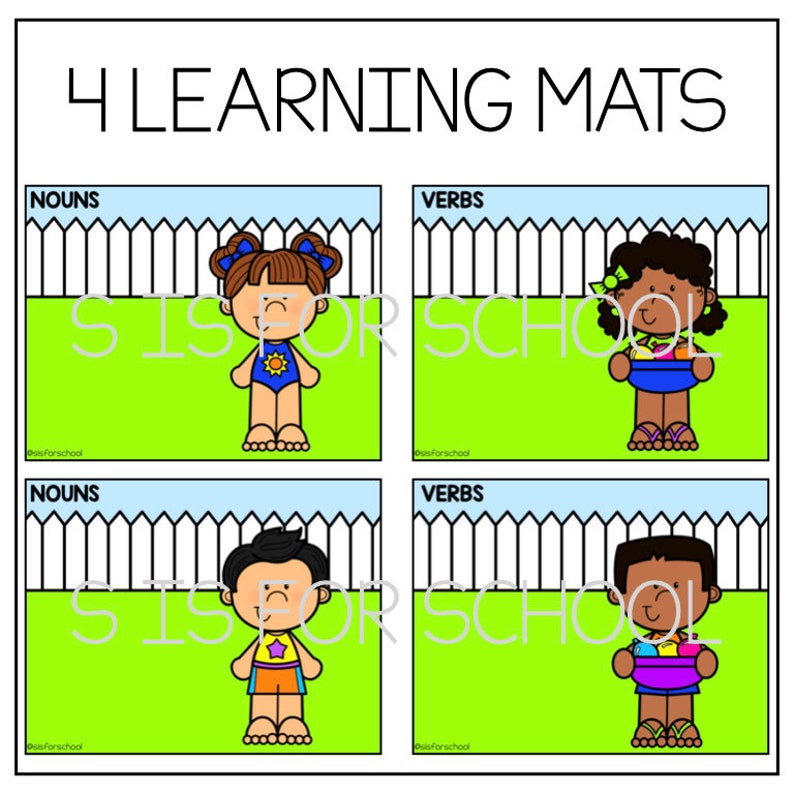 Nouns & Verbs Word Sort Busy Book Learning Mats: Parts of Speech ...