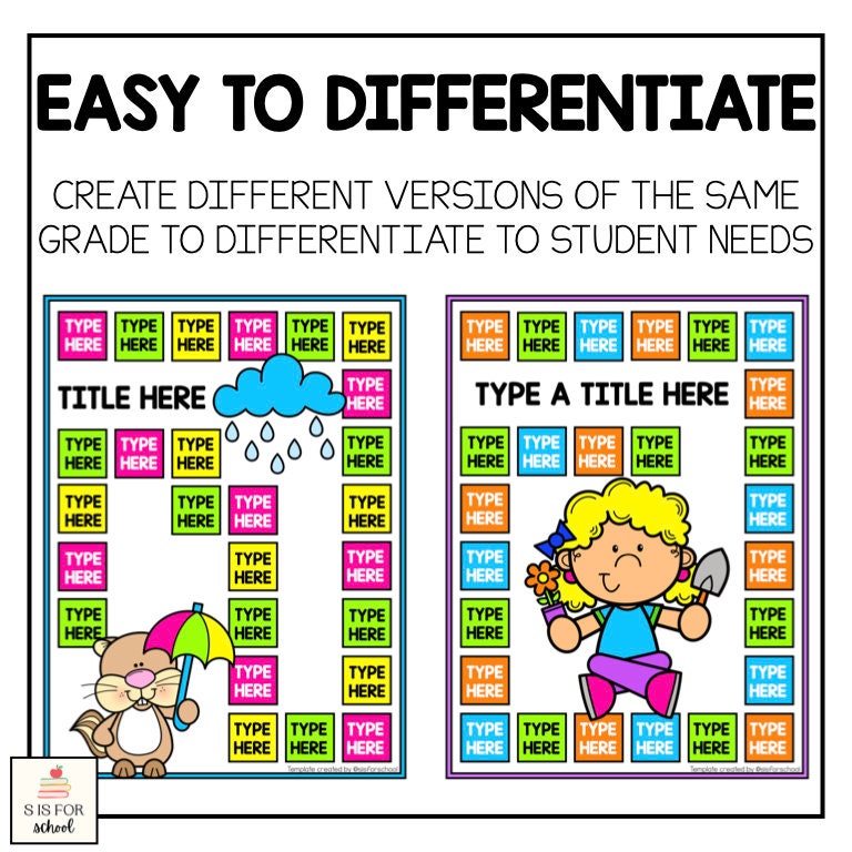 6 Editable Spring Board Games for Any Elementary Grade/subject ...