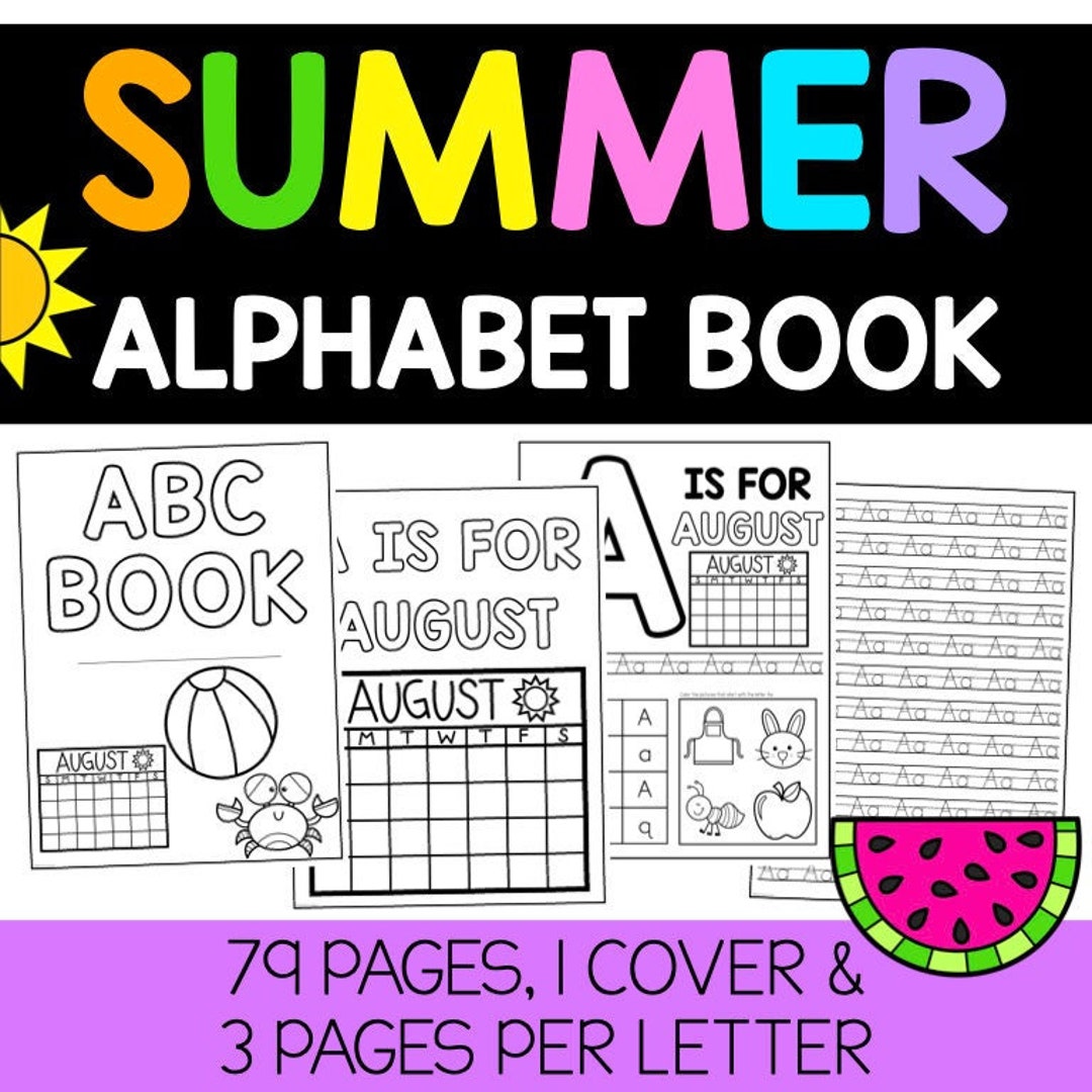 Summer Alphabet Color & Learn Book, Homeschool Summer Letter Practice ...