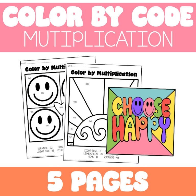 Multiplication Groovy Color by Code for Third Grade, No Prep Math ...