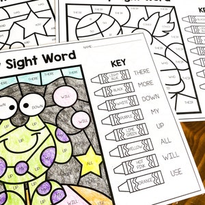 Outer Space Sight Word Color by Code | First & Second Grade | No Prep ...