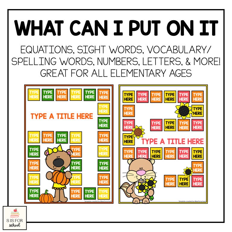 Editable Fall Board Games for Homeschool Math & Literacy - Etsy