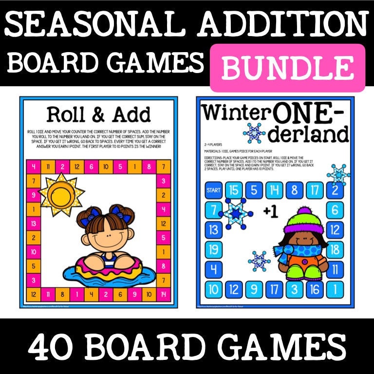 Seasonal Math Board Games addition to 20 Fall Autumn Spring Summer ...