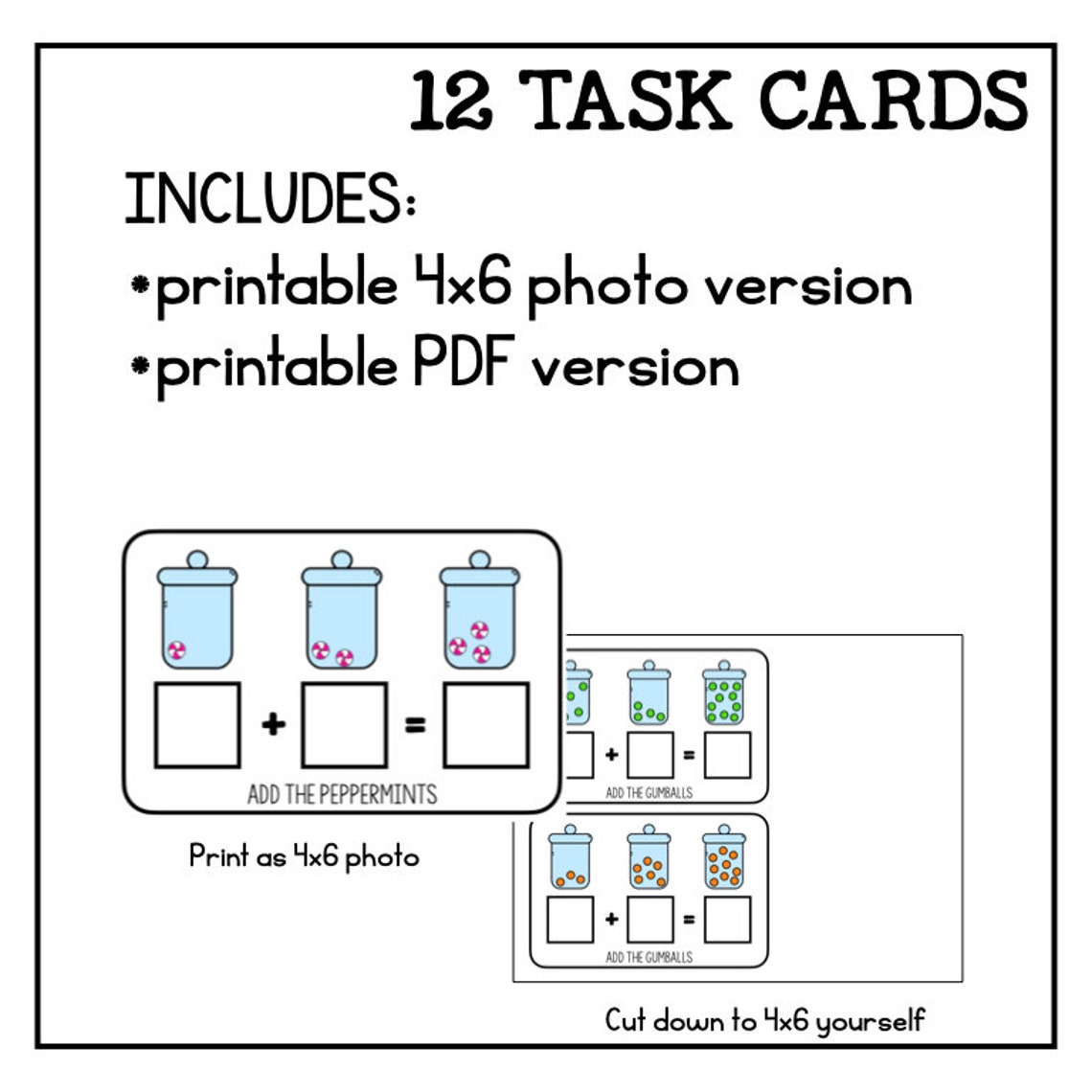Addition Within 10 Task Cards 4x6 Math Centers Add to Ten - Etsy