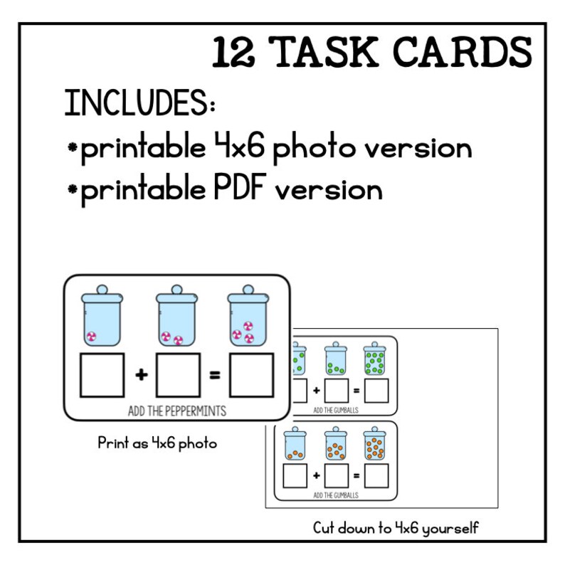 Addition Within 10 Task Cards 4x6 Math Centers Add To Ten Etsy Addition Within 10 Task Cards 4x6 Math Centers Add To Ten Etsy