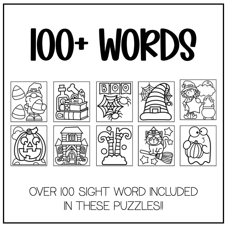 Sight Word Worksheets for 1st Graders, Halloween High Frequency Word ...