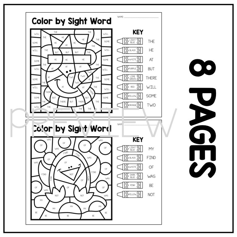 2nd Grade Sight Word Color by Code: Winter Edition - Etsy