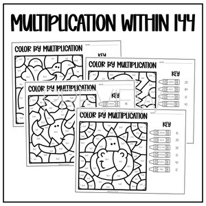 Multiplication Color by Code, Dinosaurs, 3rd Grade Math, Practice ...