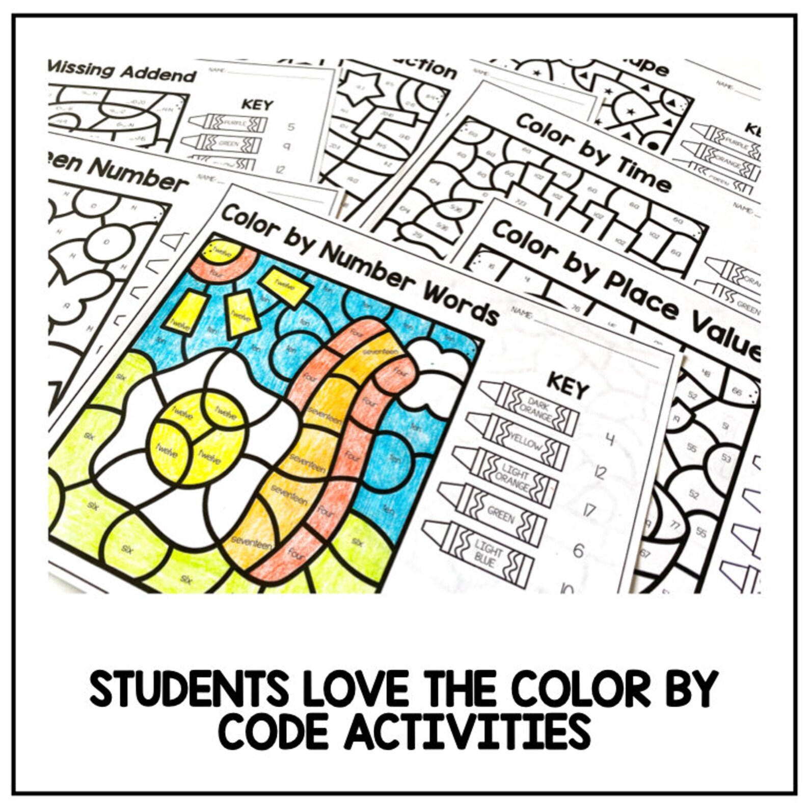 1st Grade Math Color by Code: Food Edition Addition Subtraction Shapes ...