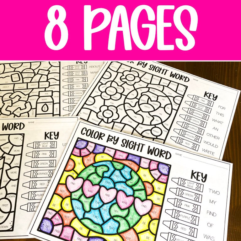 Sight Word Color by Code Worksheets, 1st Grade Earth Day, No Prep ...