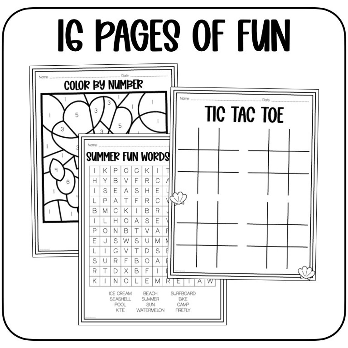 Printable Summer Activities for Kids, Summer Party, Word Search ...