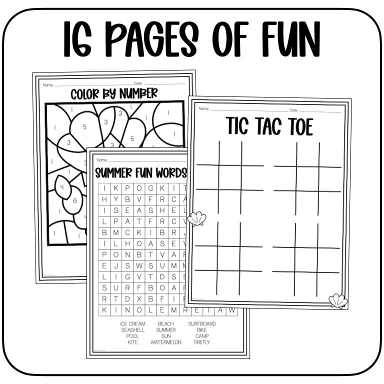 Printable Summer Activities for Kids, Summer Party, Word Search ...