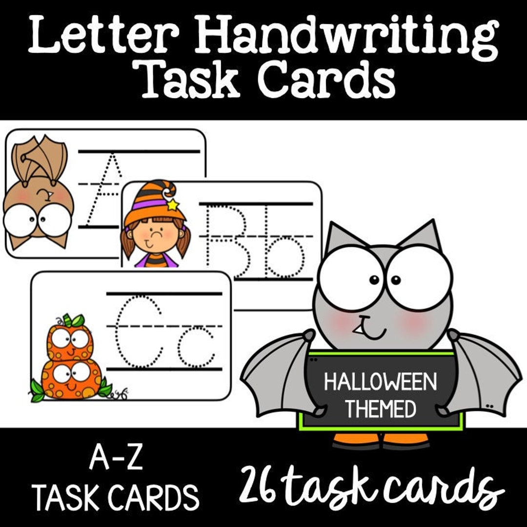 26 Halloween Themed Handwriting Task Cards for Writing - Etsy