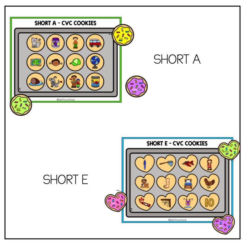 CVC Word Short Vowel Busy Book Learning Mats: Literacy Centers - Etsy