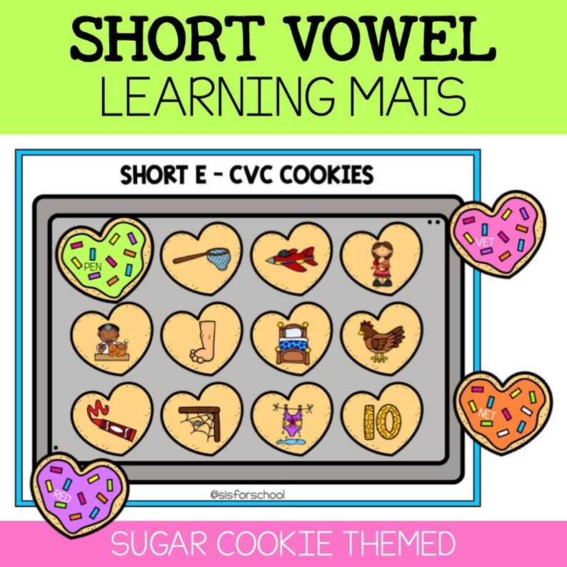 CVC Word Short Vowel Busy Book Learning Mats: Literacy Centers - Etsy