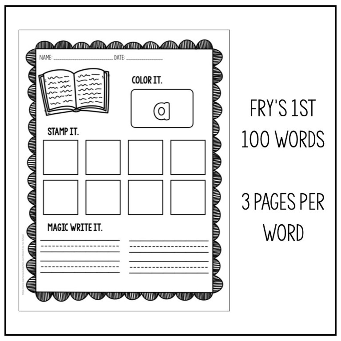 Fry's First 100 Words, Sight Word Bundle for First Grade, No Prep Sight ...