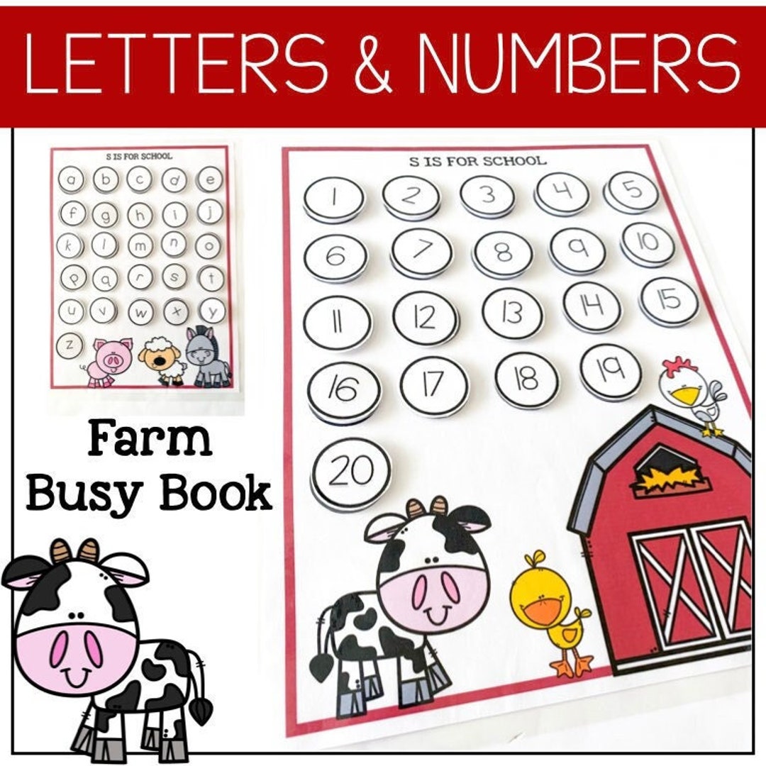 Farm Animal Letter & Number Matching Games, Printable PDF Activities ...