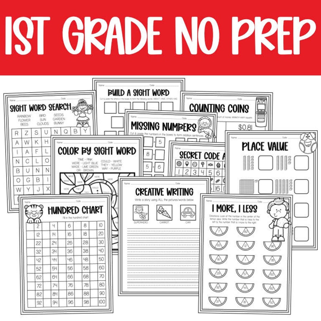 Early Finisher Worksheet Packet, Math & Literacy No Prep Pages, First ...