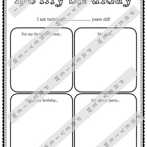 Birthday Book for Elementary Classrooms & Students, Writing Letters - Etsy