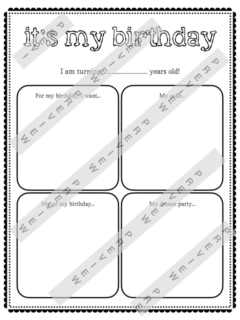 Birthday Book for Elementary Classrooms & Students, Writing Letters - Etsy