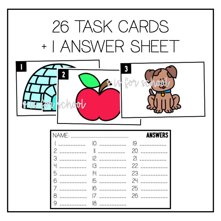 Beginning Letter Task Cards for Kindergarteners, Phonics Center ...