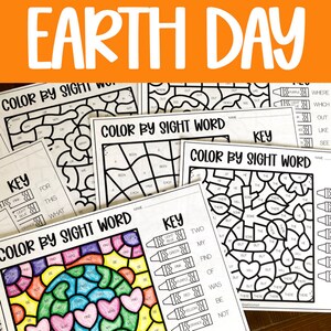 Sight Word Color by Code Worksheets, 1st Grade Earth Day, No Prep ...
