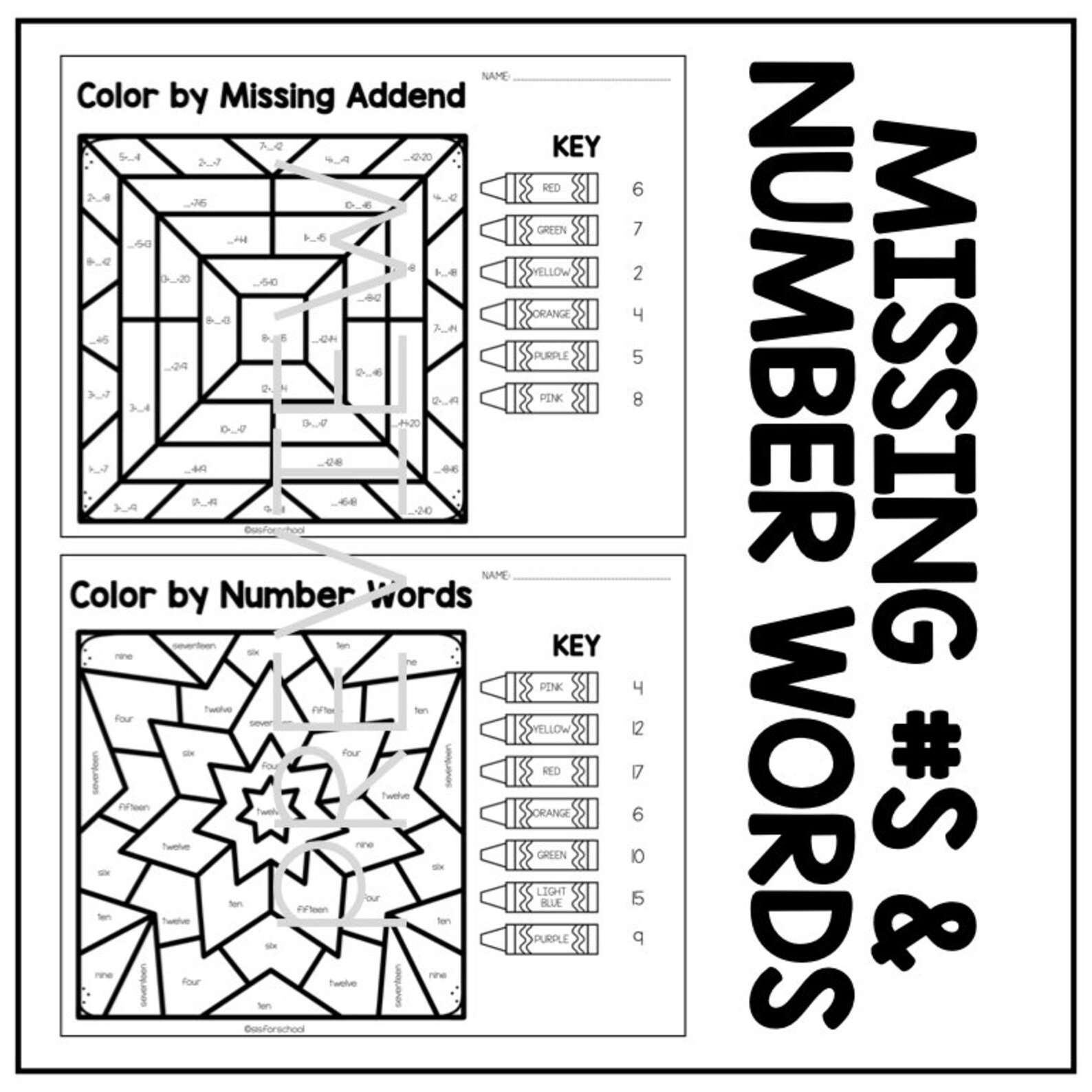 1st Grade Math Color by Code: Abstract Edition Addition Subtraction ...