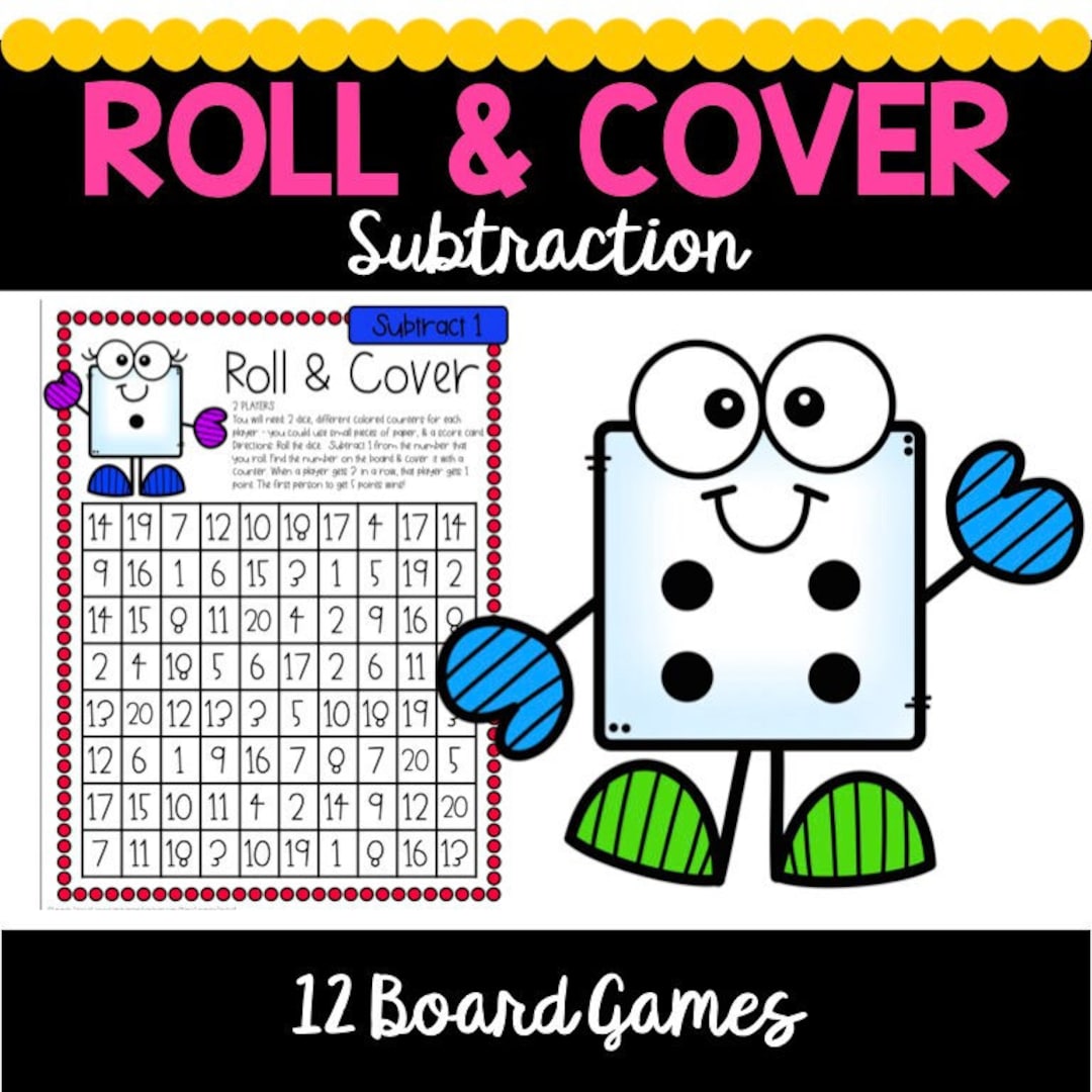 Subtraction From 20 Board Games, Printable Math Games for Centers - Etsy
