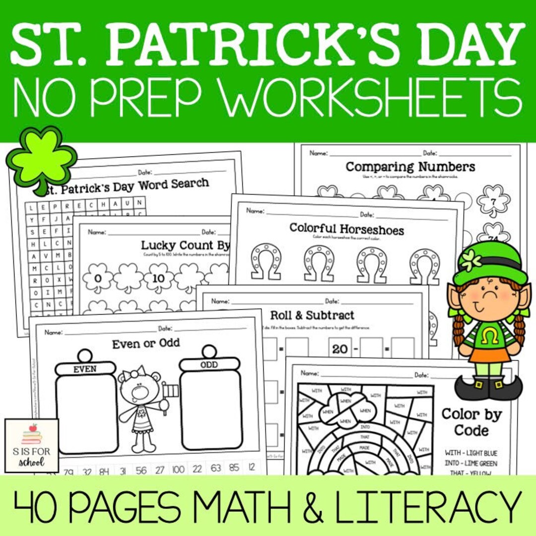 St. Patrick's Day No-prep, Early Finisher Worksheets, March Math ...