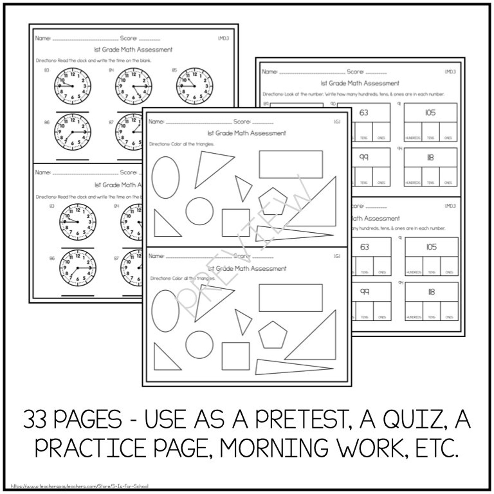 First Grade Common Core Math Assessments 1st Grade Math Worksheets Etsy First Grade Common Core Math Assessments 1st Grade Math Worksheets Etsy