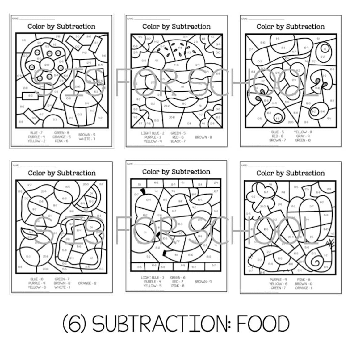 Addition and Subtraction Color by Code for First & Second - Etsy