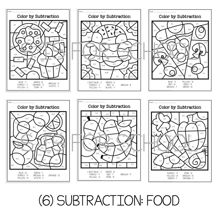 Addition and Subtraction Color by Code for First & Second - Etsy