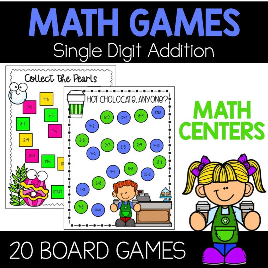 Addition to 20 Board Games, 20 Printable Math Games for Centers - Etsy