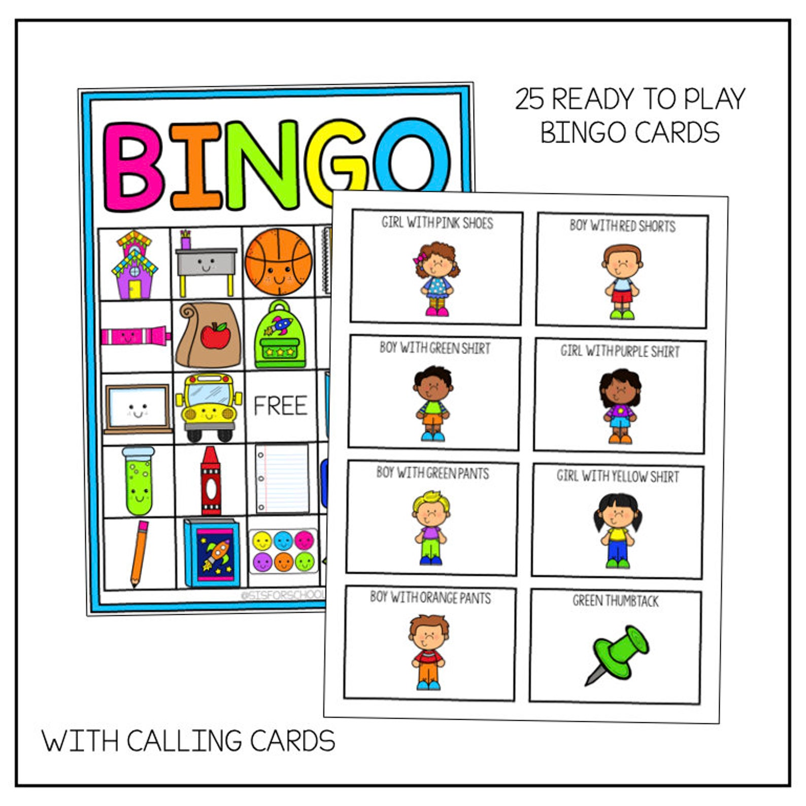 20 Back to School BINGO Cards for Classrooms, First Day of School ...