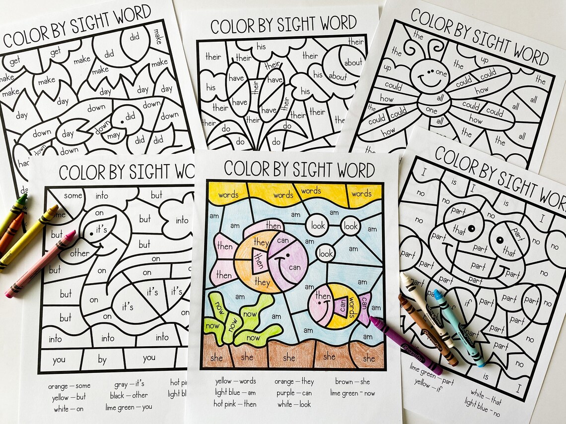 Pond Life Sight Word Color by Code for First & Second Grade, No Prep ...