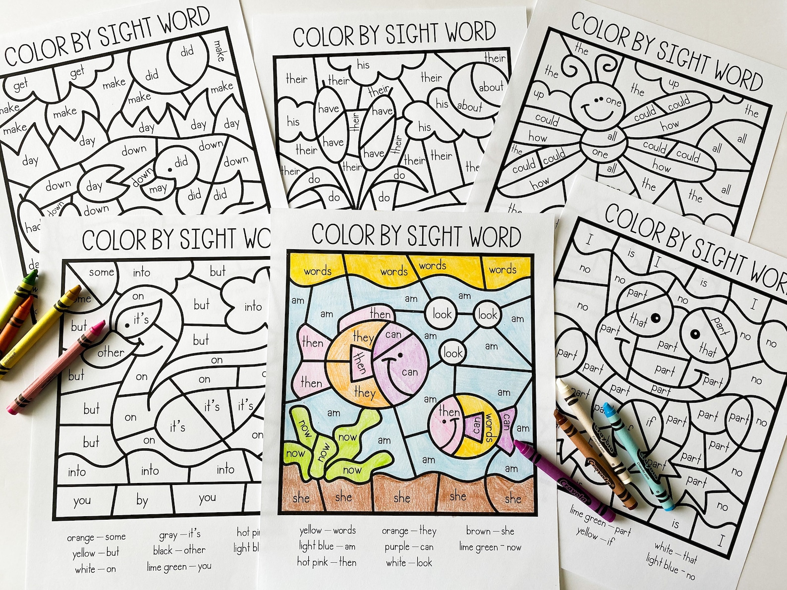 Pond Life Sight Word Color by Code for First & Second Grade, No Prep ...