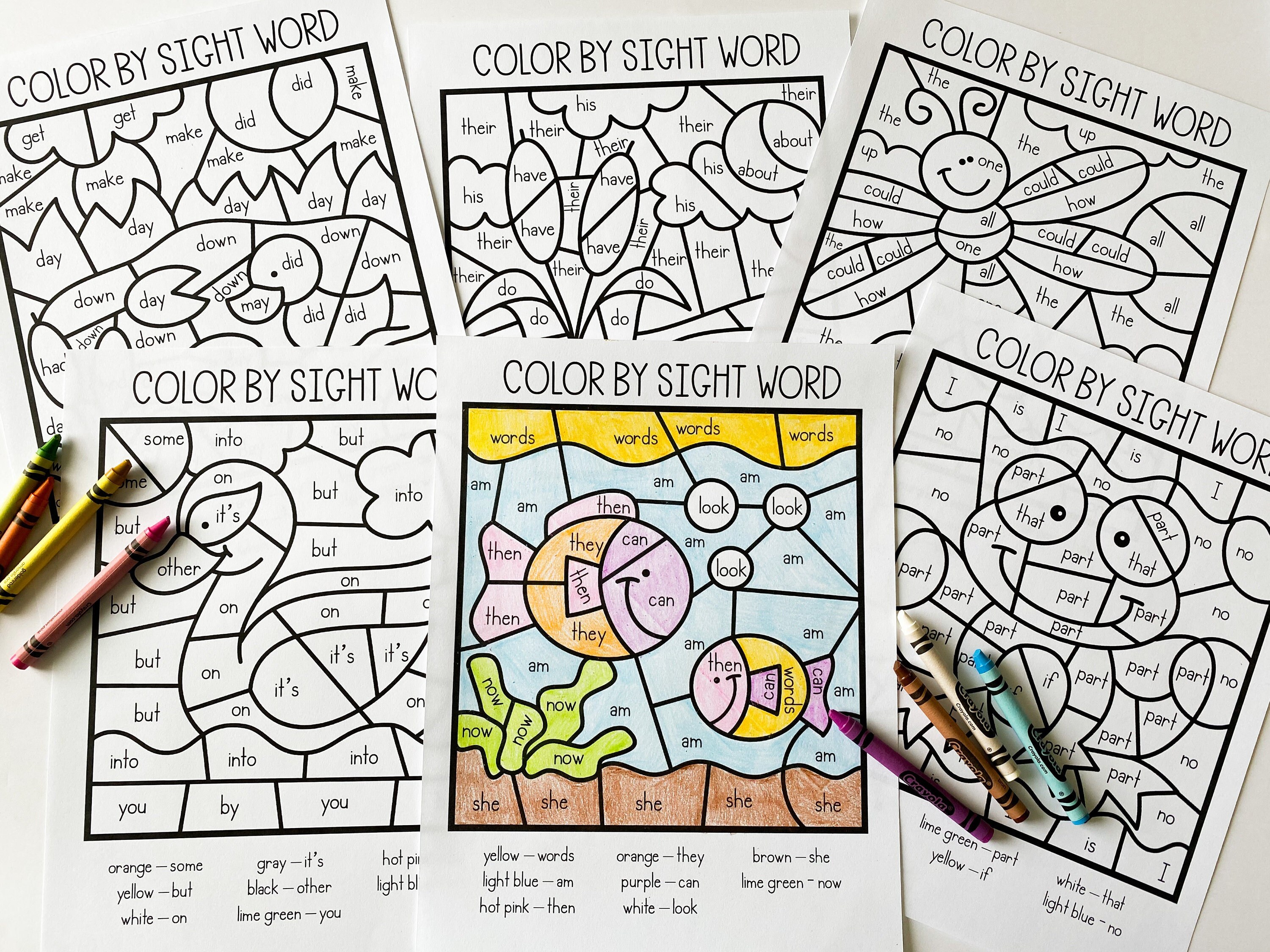 Pond Life Sight Word Color by Code for First & Second Grade, No Prep ...