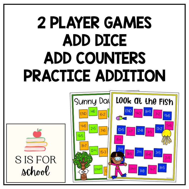 Addition to 20 Board Games, 20 Printable Math Games for Centers - Etsy