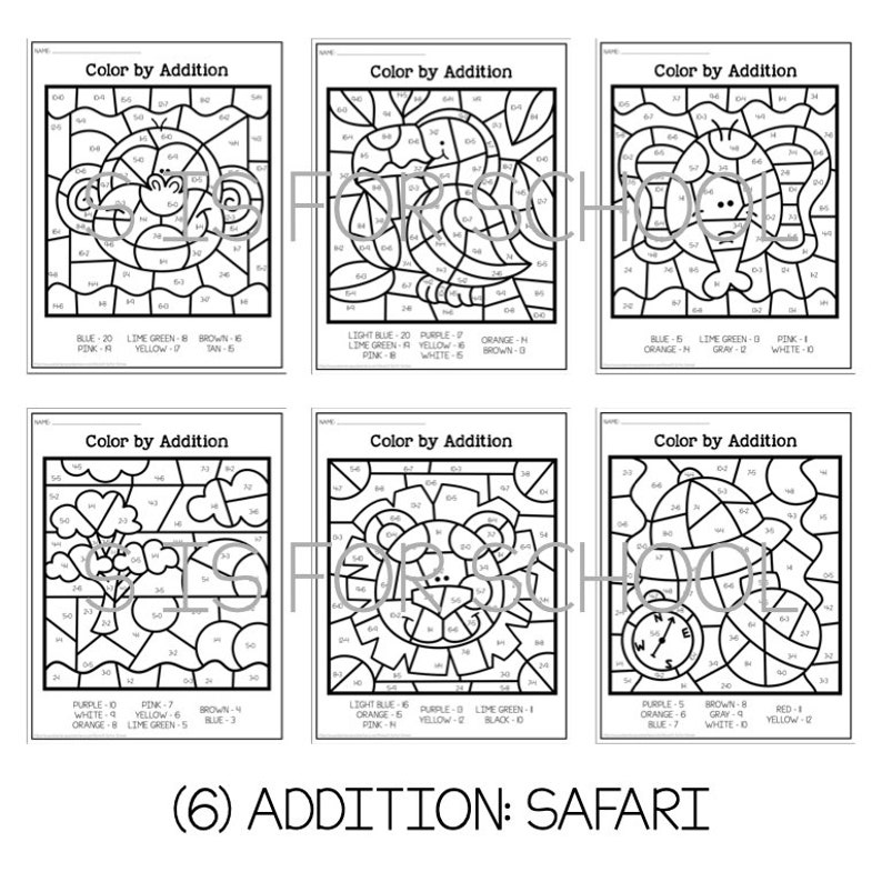 Addition and Subtraction Color by Code for First & Second - Etsy