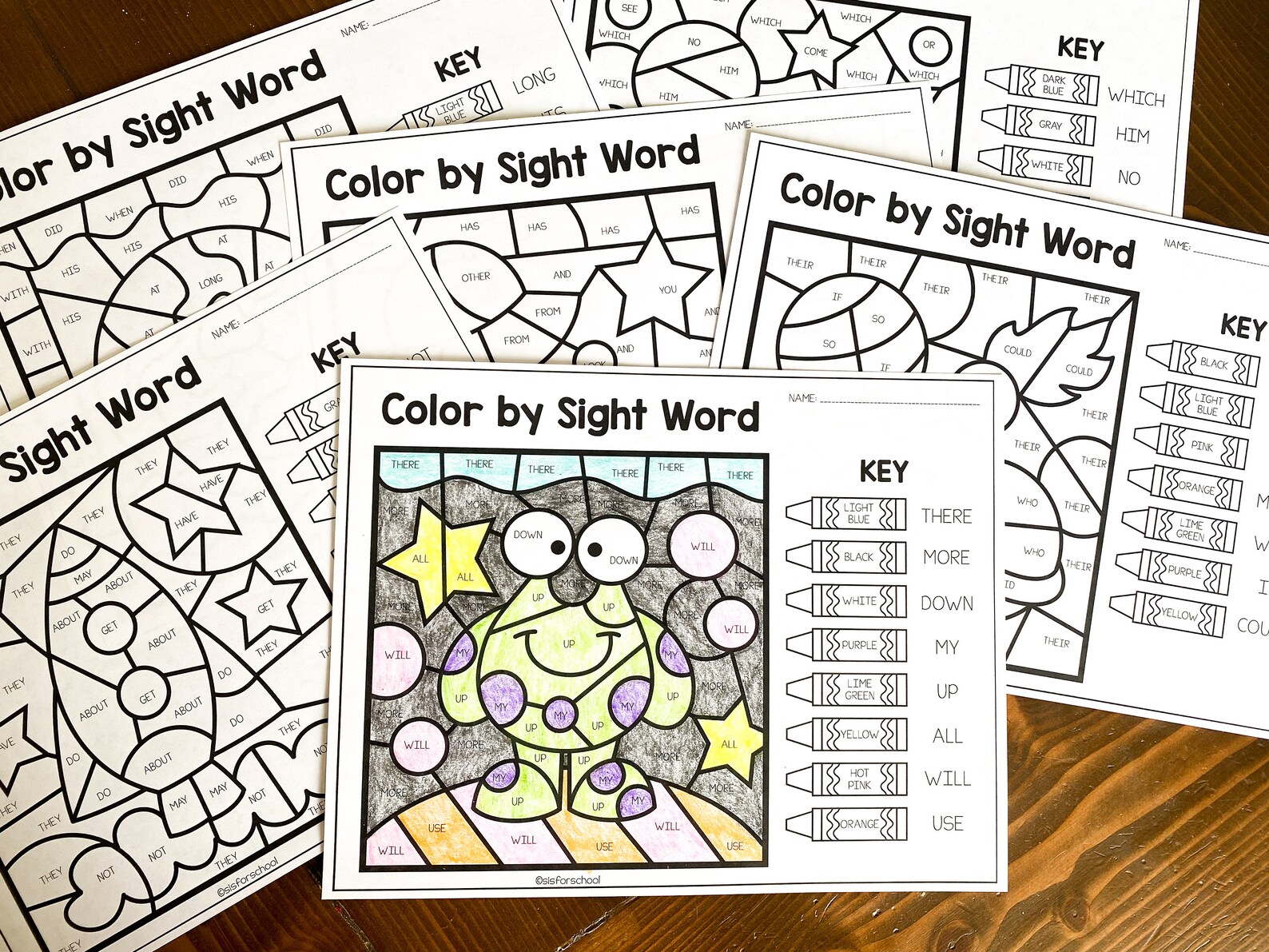 Outer Space Sight Word Color by Code | First & Second Grade | No Prep ...