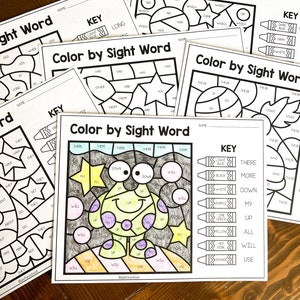 Outer Space Sight Word Color by Code | First & Second Grade | No Prep ...